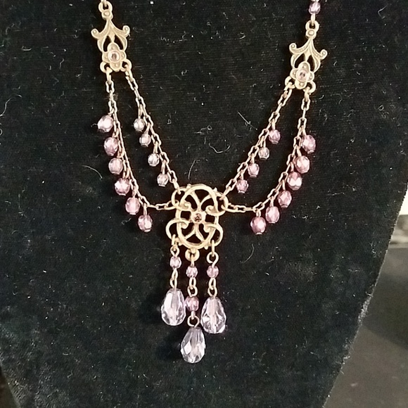 Vintage | Jewelry | Vintage Style Festoon Necklace Lavender | Poshmark